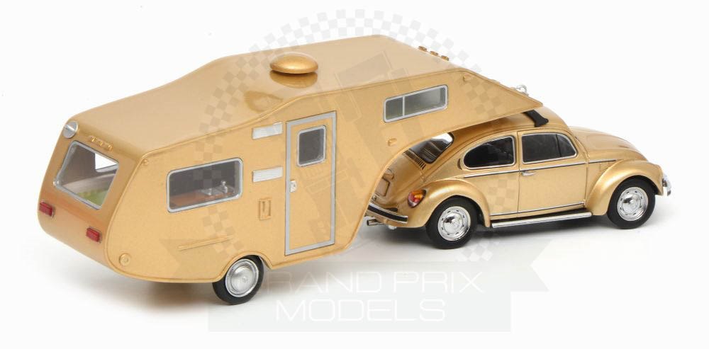 VW Beetle 1200 with Caravan Gold by Schuco - Pro.R43